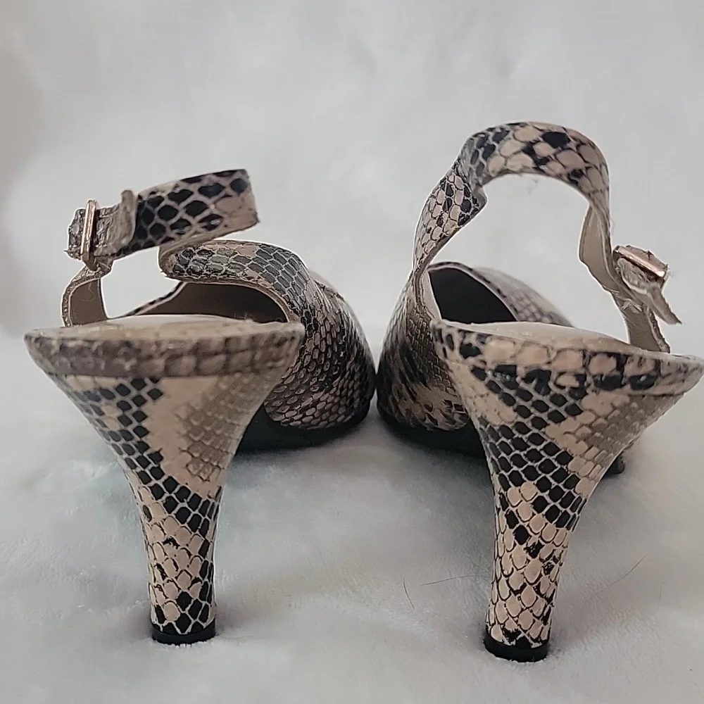 George | Shoes | George Snakeskin Look Slingback Heels Size 75 | Poshmark